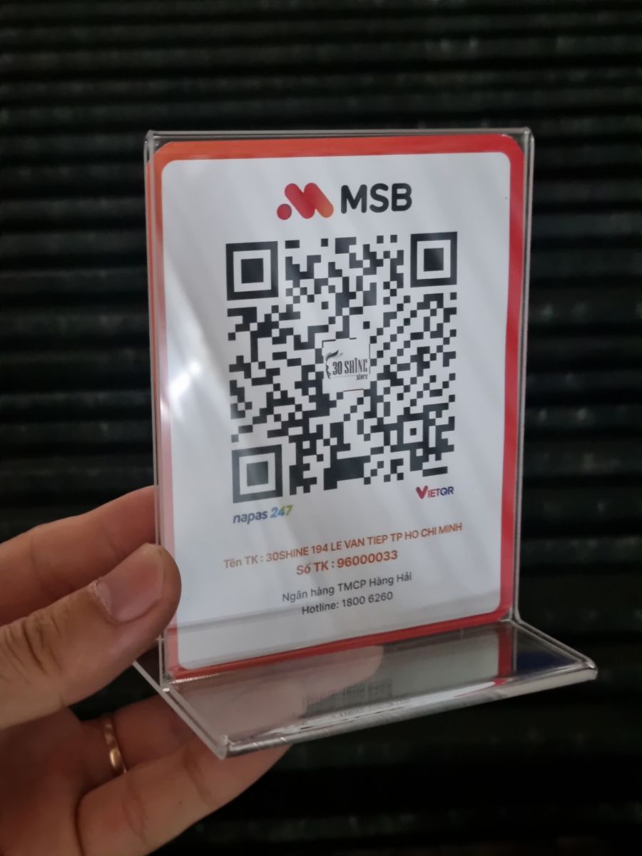 Đế Đặt QRcode Để Bàn | Xưởng Sản Xuất Đế Mica Qrcode Giá Rẻ